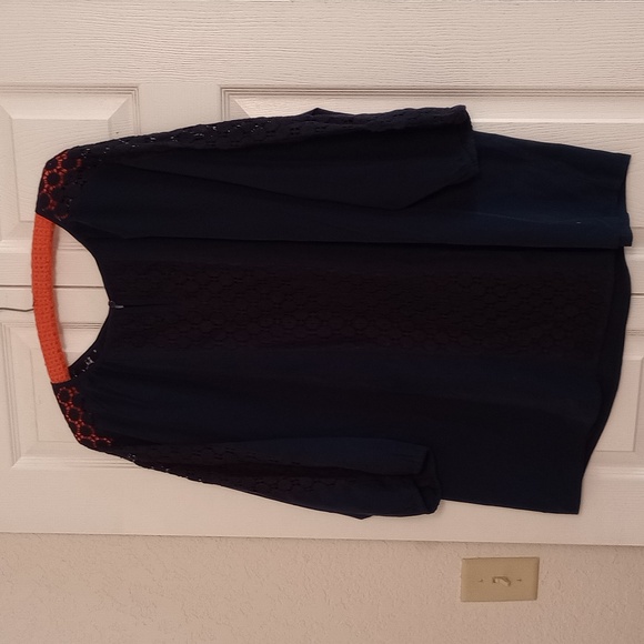 Koret | Tops | Koret Navy Blue Floral Lace Size 2 | Poshmark